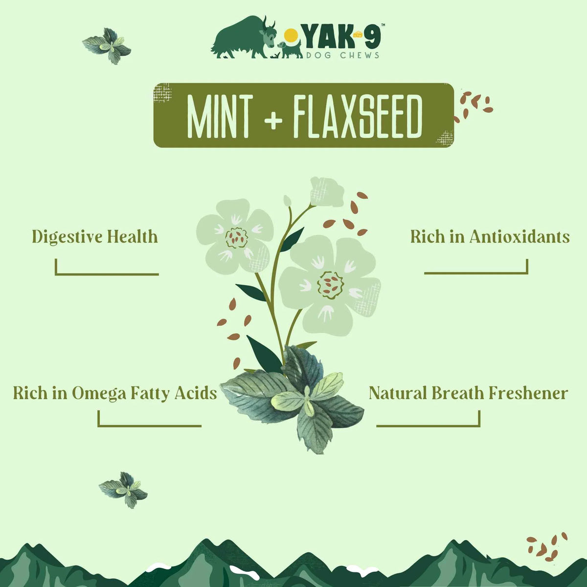 Yak-9 Flaxseed & Mint Cheese Chews for Dogs - Small 1 piece (4oz ...