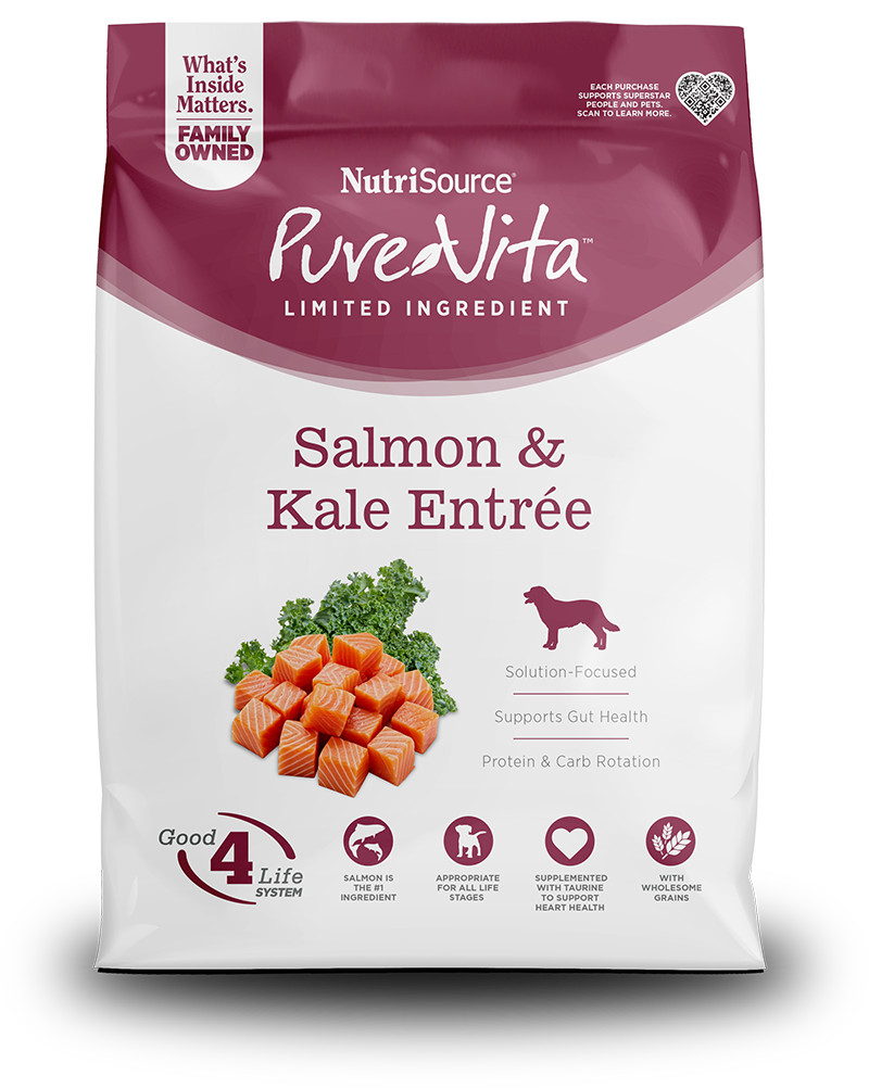 Pure Vita Salmon & Kale Entrée Limited Ingredient Dog Food - 25lb ...