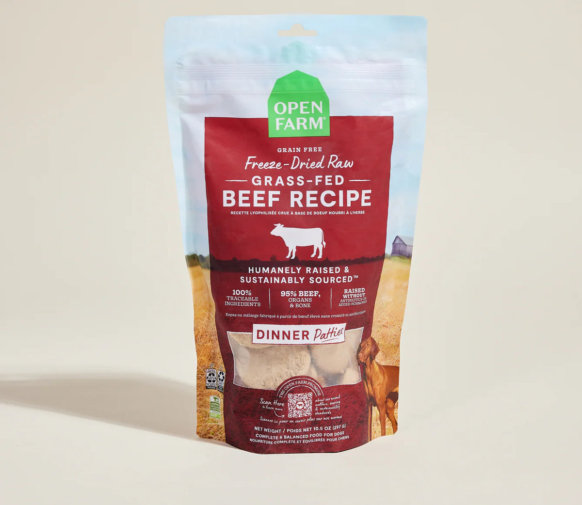 Open Farm Grass-Fed Beef Freeze Dried Raw Patties for Dogs - 17.5oz ...